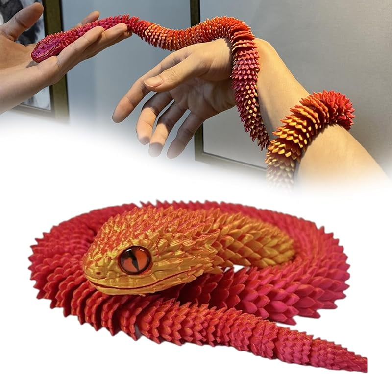 3D Printed Snake - Mythical Legend Vipera Russelli Siamensis, Flexible ...