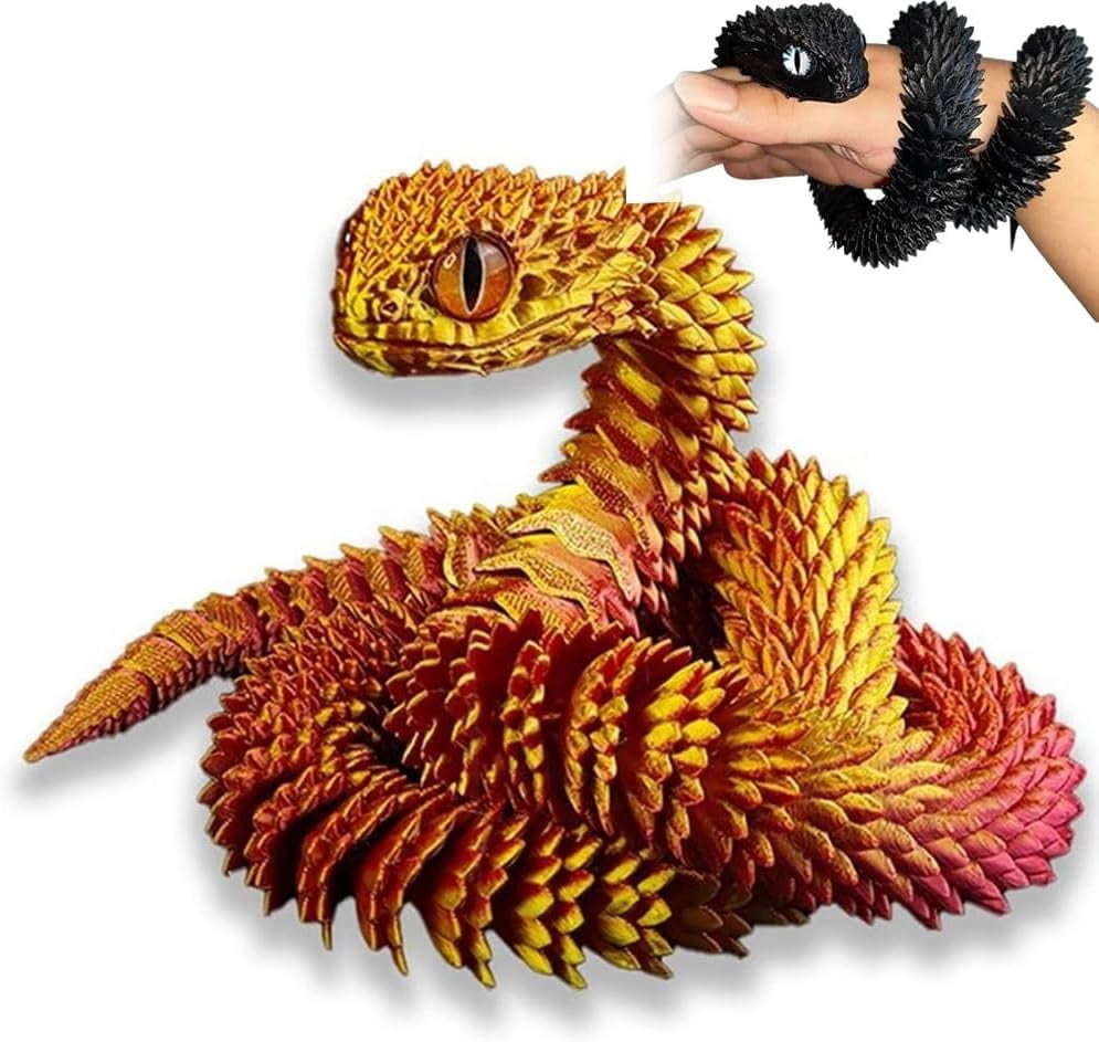 3D-Printed Snake-Shaped Animal Ornament—Flexible,Durable,and Joints ...