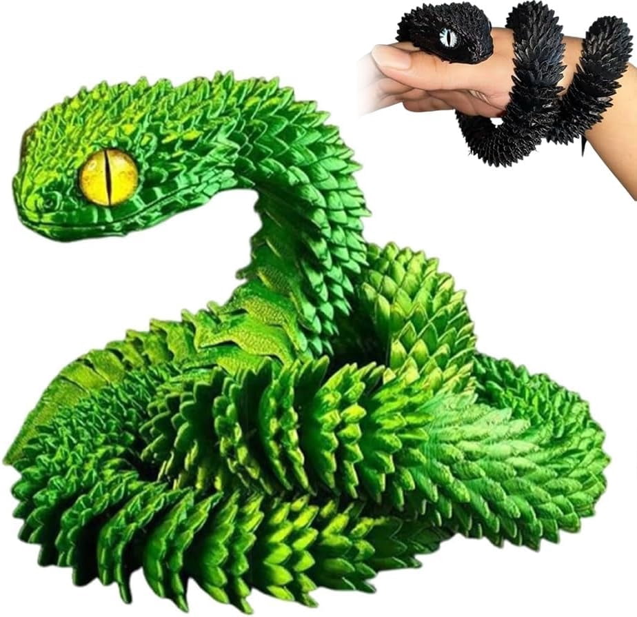 3D-Printed Snake-Shaped Animal Ornament—Flexible,Durable,and Joints ...