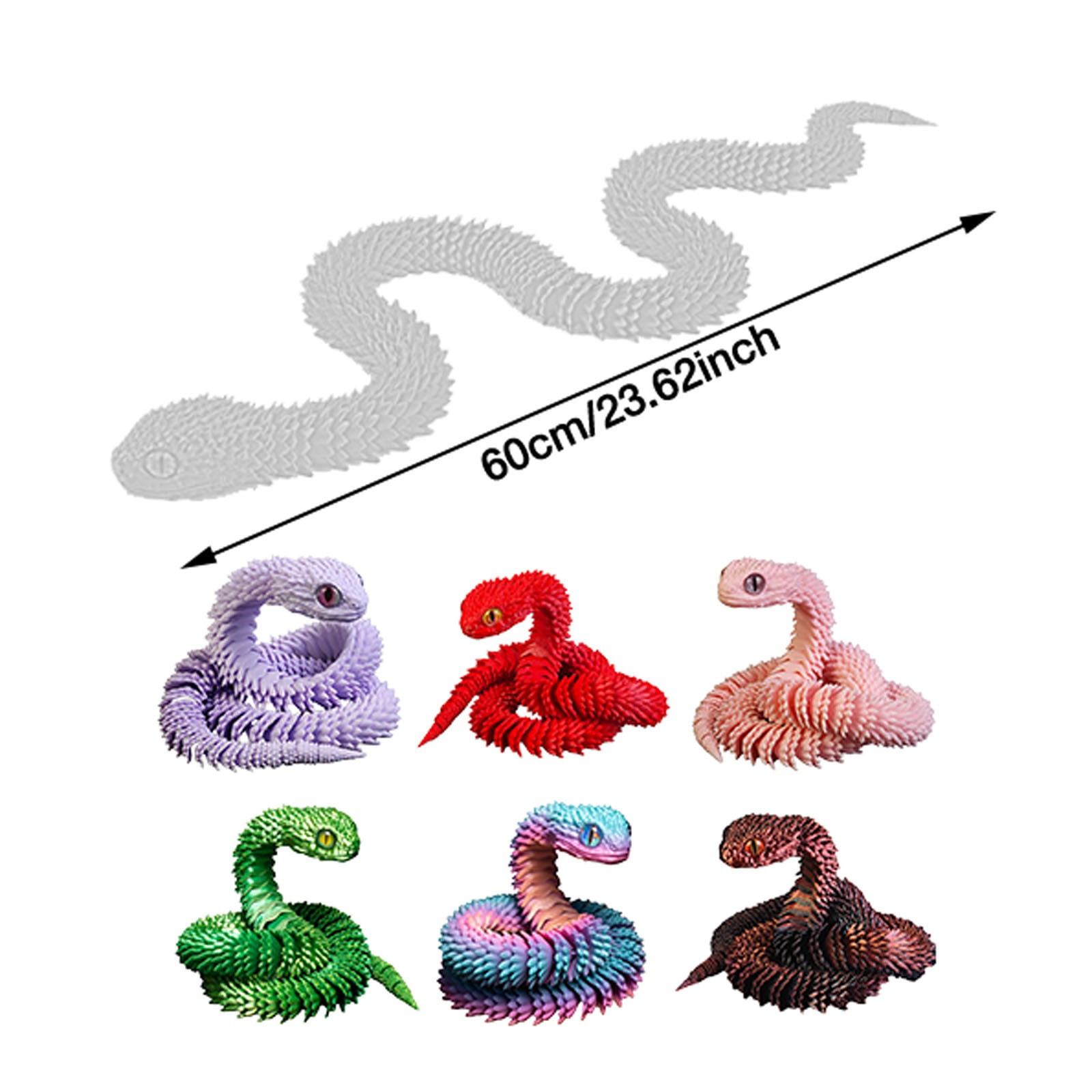 3D Printed Snake 3D Printed Viper 3D Printed Articulated Snake – 23.62 ... 3D Printed Snake 3D Printed Viper 3D Printed Articulated Snake – 23.62 ...