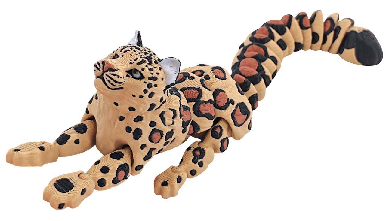 3D Printed Snow Leopard Figurine, Animal Figure Collectibles Lifelike Countertop Decorative ...