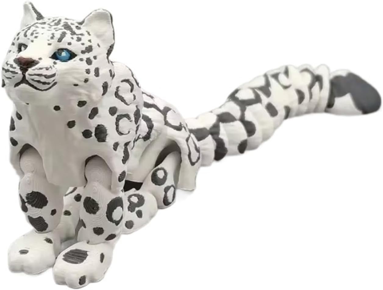 3D Printed Snow Leopards, Snow Leopard Figurine, Perform Tabletop Joint ...