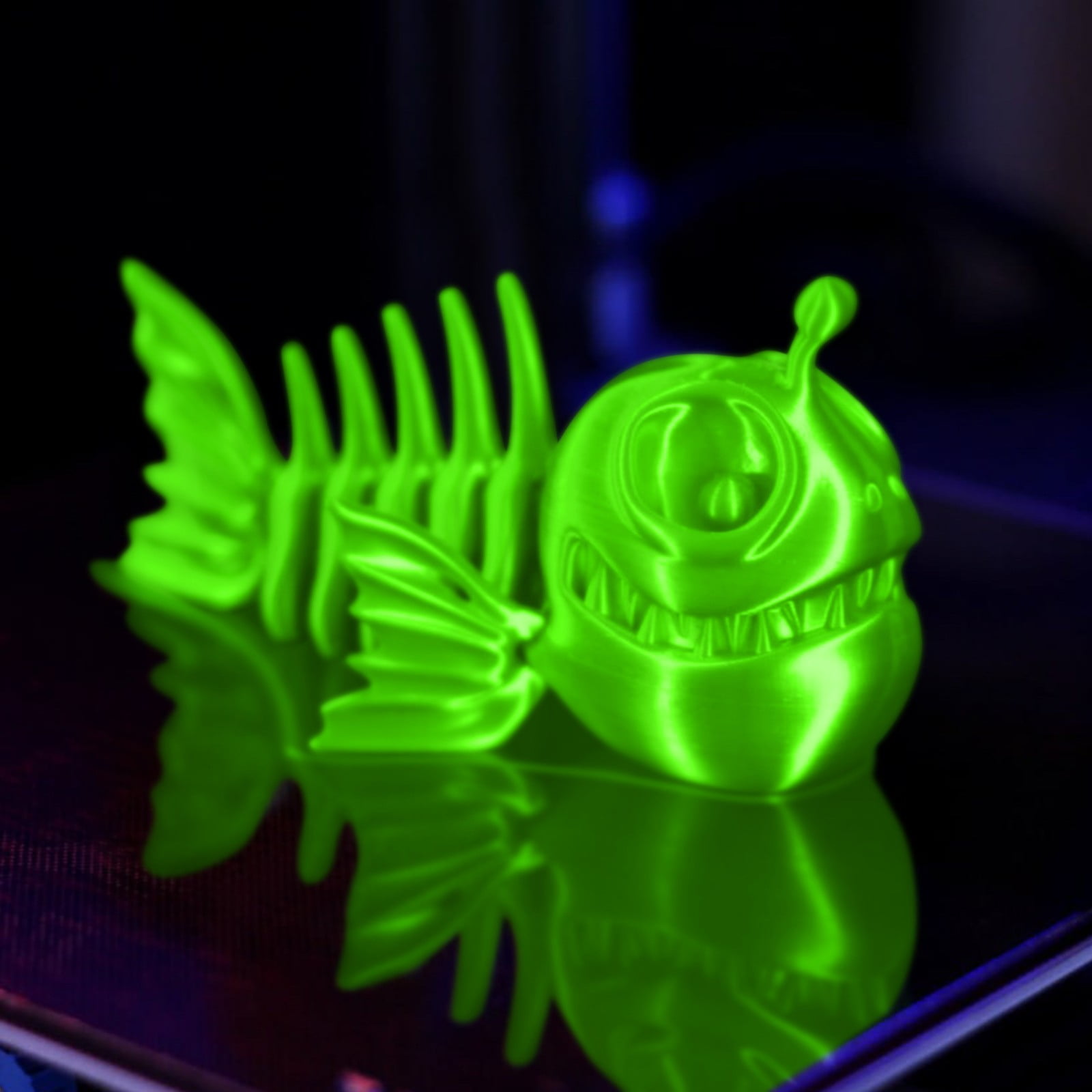 3D Printed Solid Color Skeleton Fish Toy Model Ornament Toy Terrifying ...
