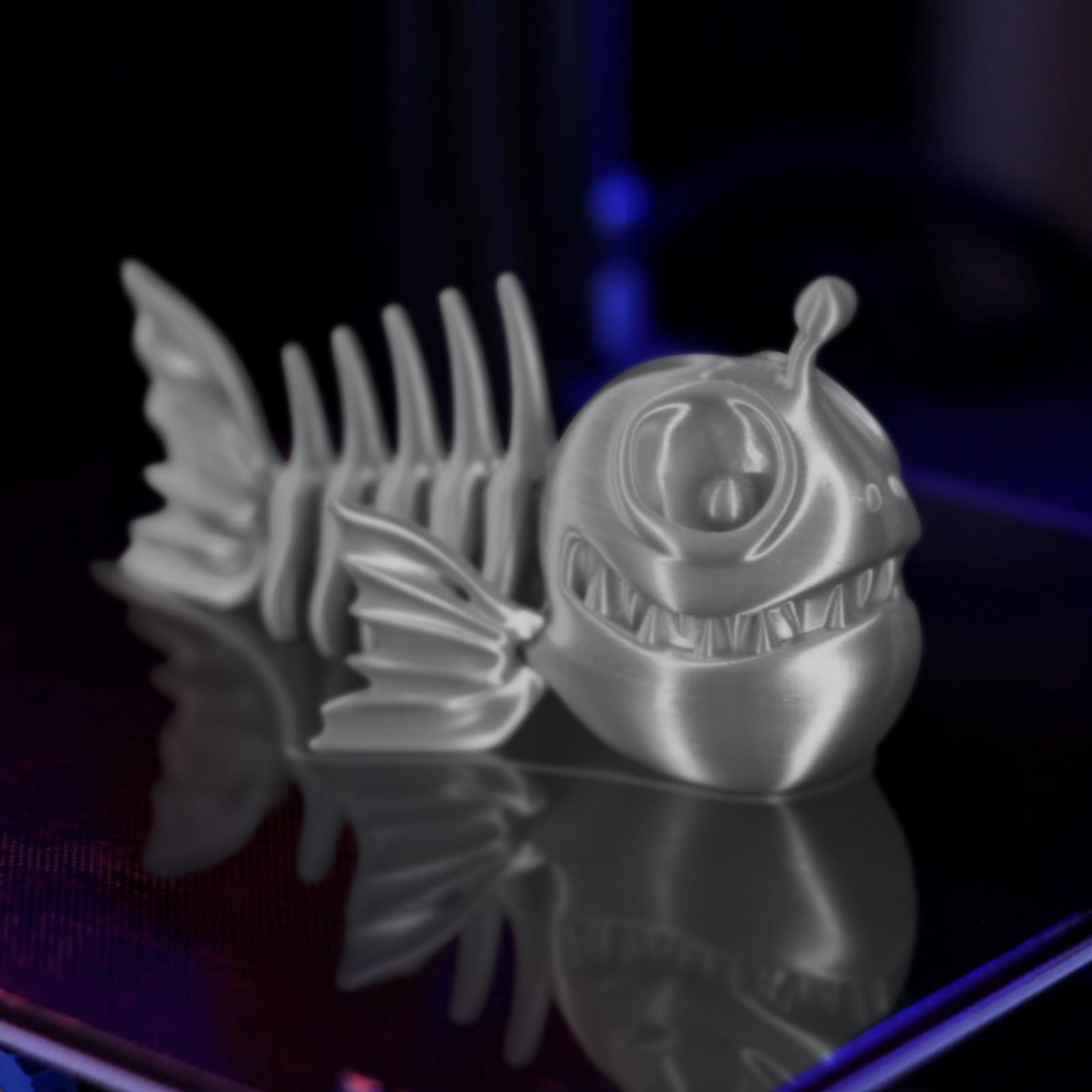 3D Printed Solid Color Skeleton Fish Toy Model Ornament Toy Terrifying ...