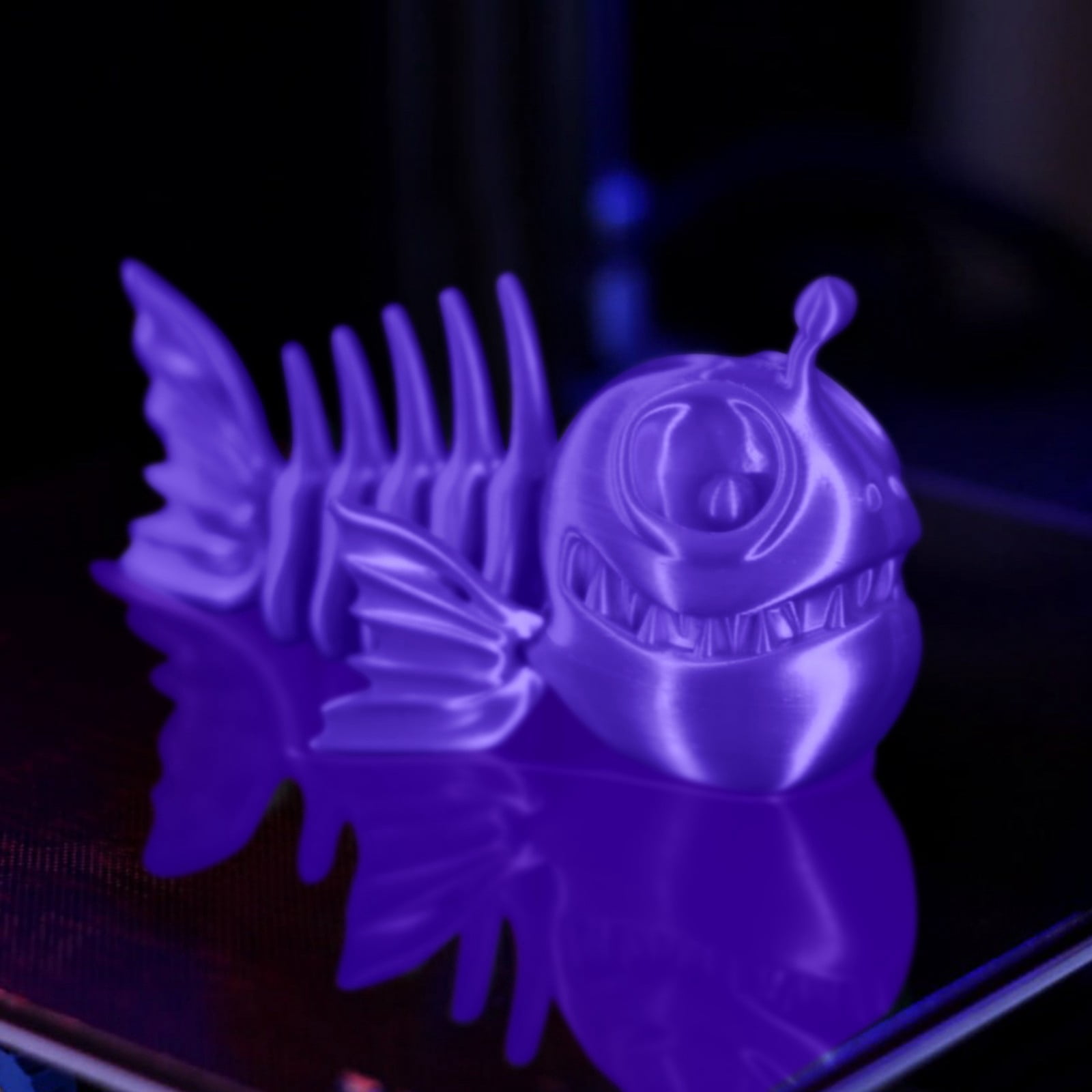 3D Printed Solid Color Skeleton Fish Toy Model Ornament Toy Terrifying ...