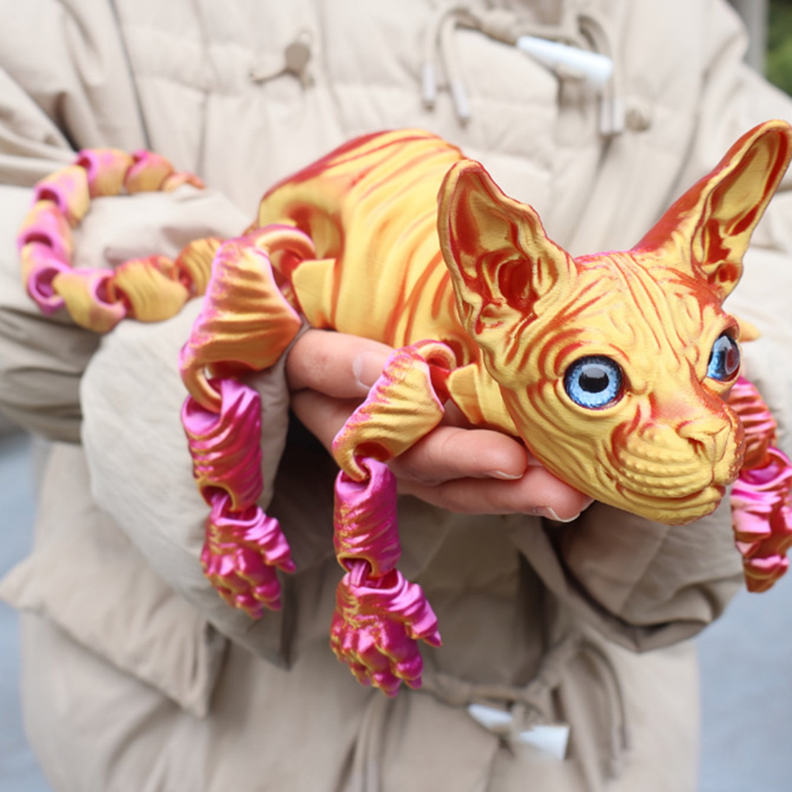 3D Printed Sphynx Cat,15 Inch Realistic Hairless Cat,3D Printed Animals ...