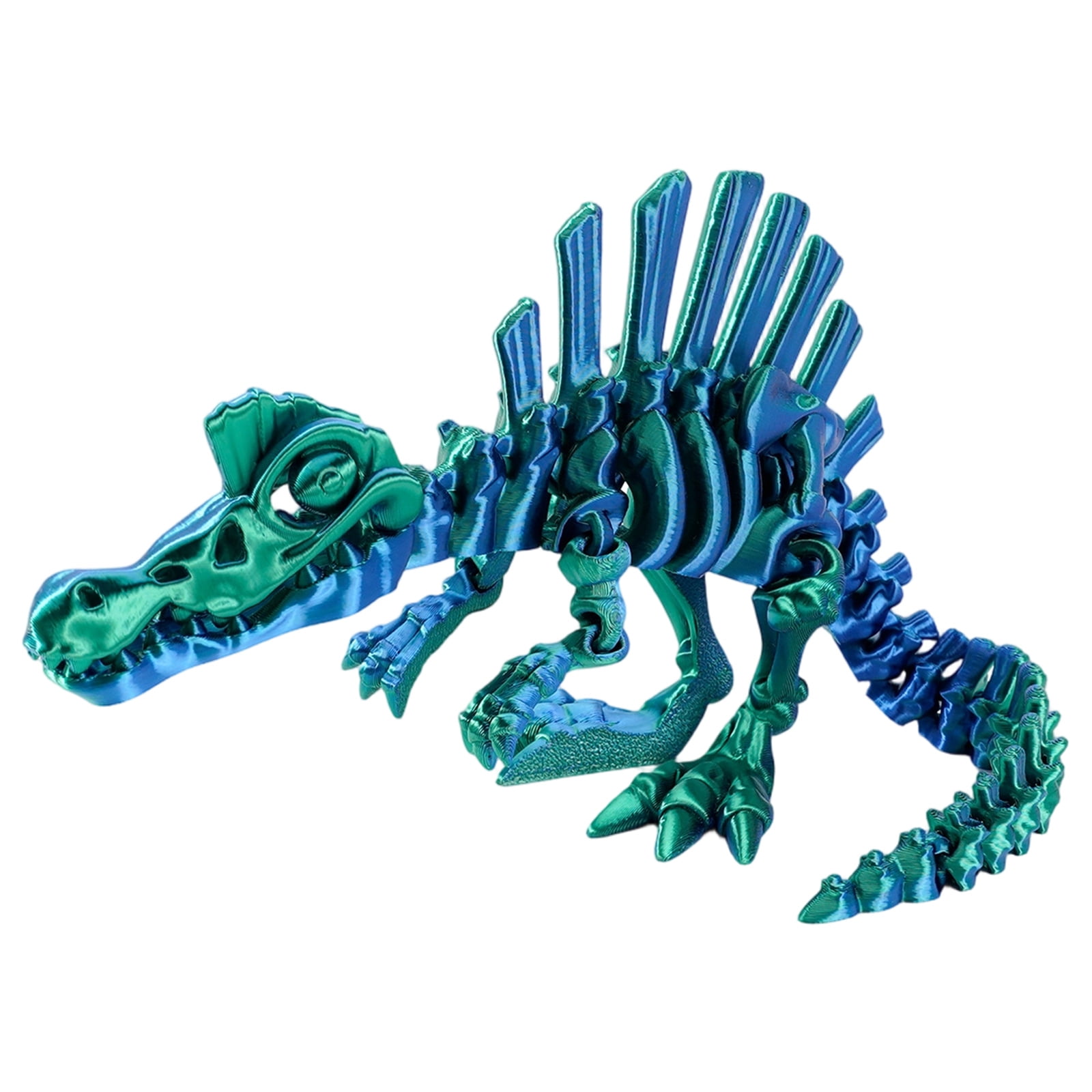 3D Printed Spinosaurus Dinosaur Skeleton Mini, Articulated Rainbow ...