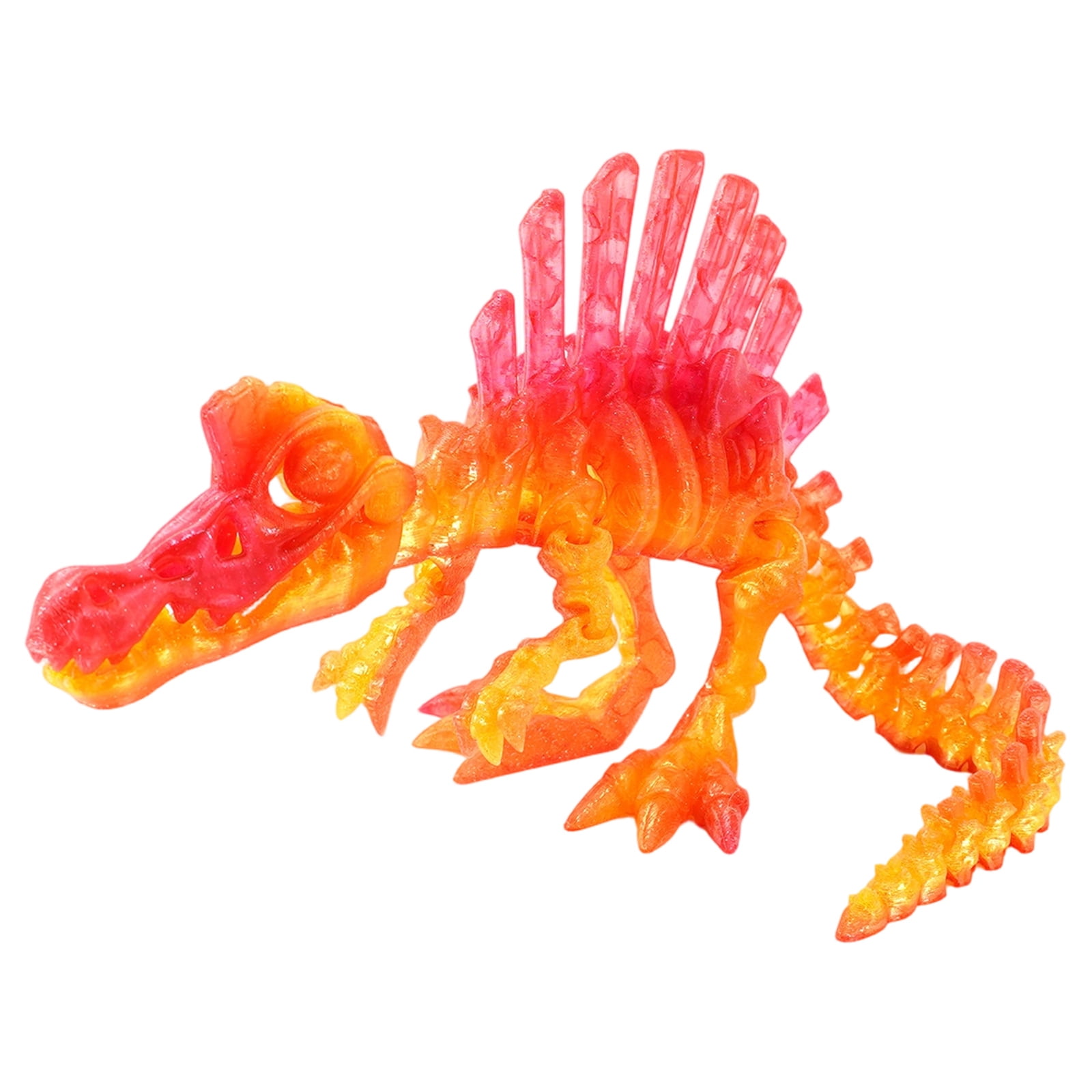 3D Printed Spinosaurus Dinosaur Skeleton Mini, Articulated Rainbow ...