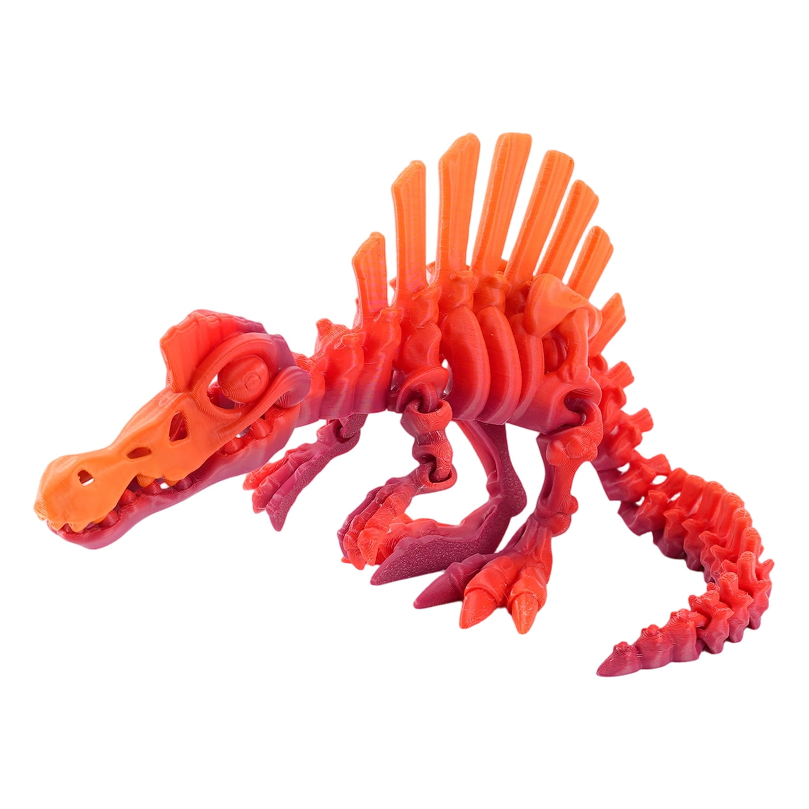 3D Printed Spinosaurus Dinosaur Skeleton Mini, Articulated Rainbow ...