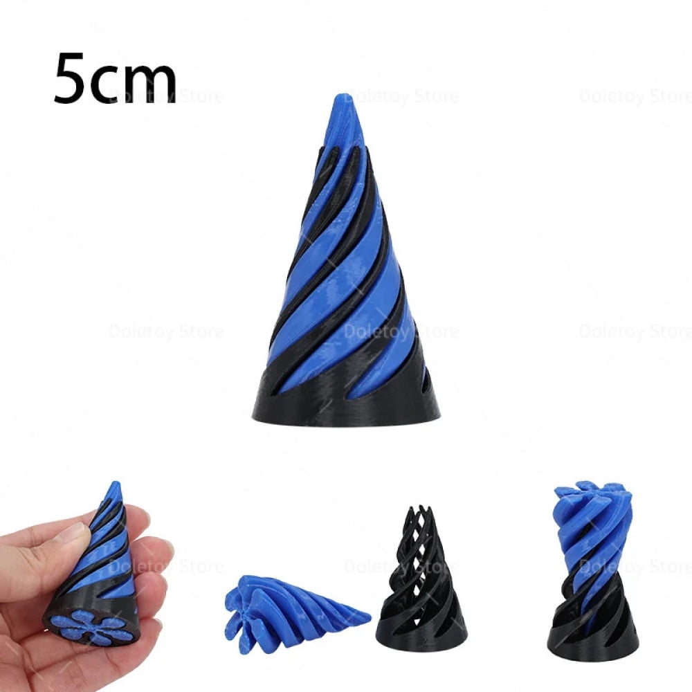 3D Printed Spiral Cone Toy Impossible Pyramid Christmas Tree Passthrough Sculpture Mini Vortex ...