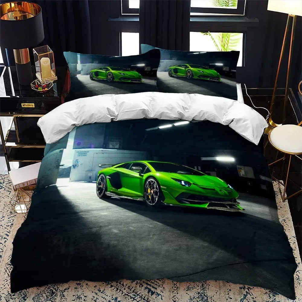 3D Printed Sports Car Supercar Bedding Set Boys Twin Size Duvet Cover ...