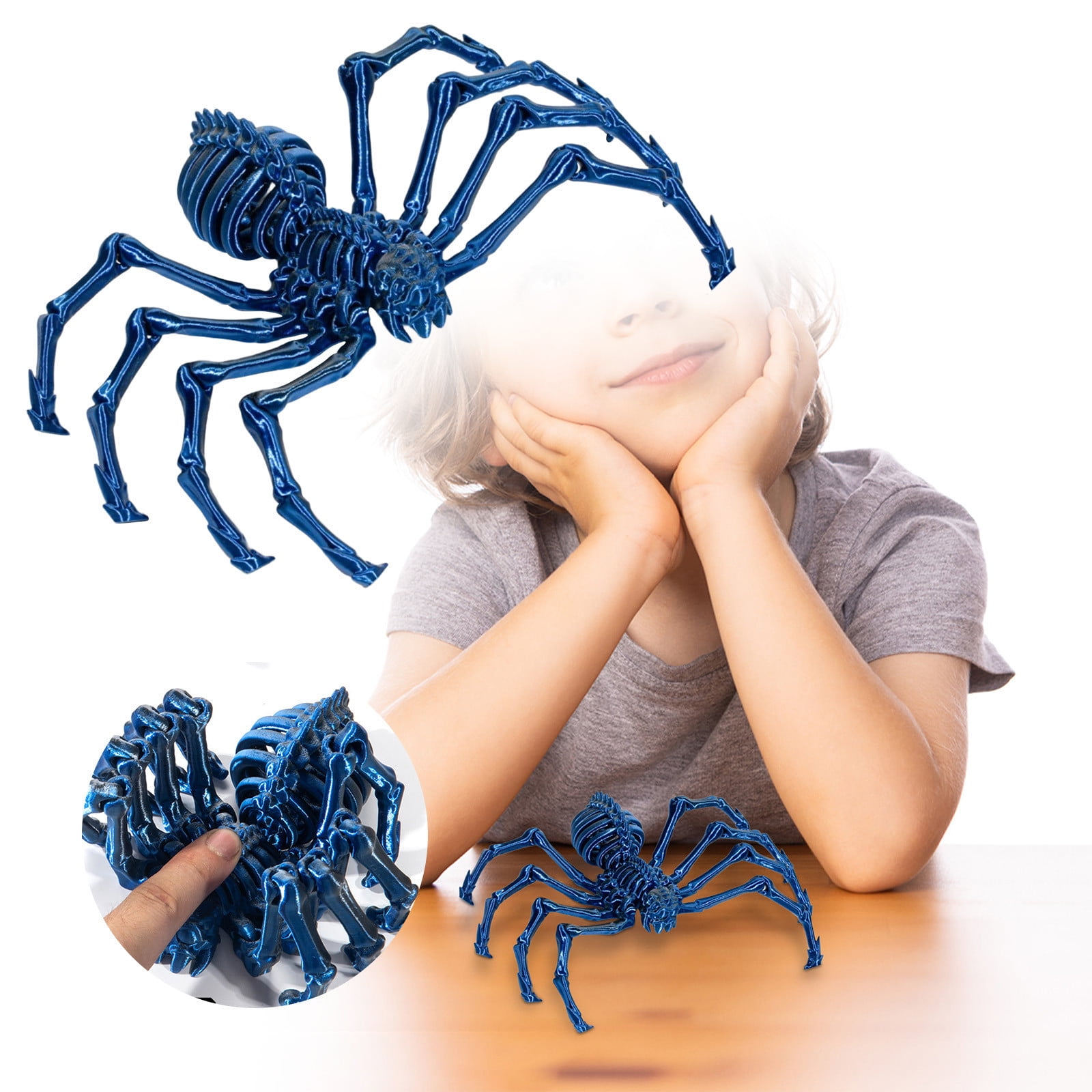 3D Printed Springy Novelty Toy Prank Elastic Jumping For Kids Halloween ...