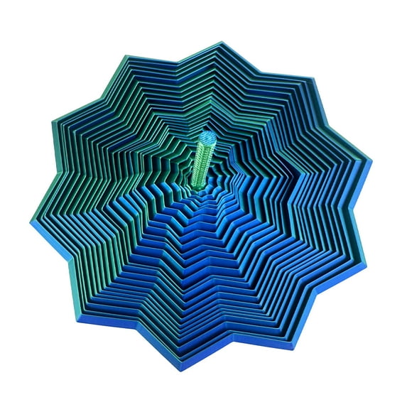 3D Printed Star Fractals Hexagon with Handle Whirling Spirals Design ...