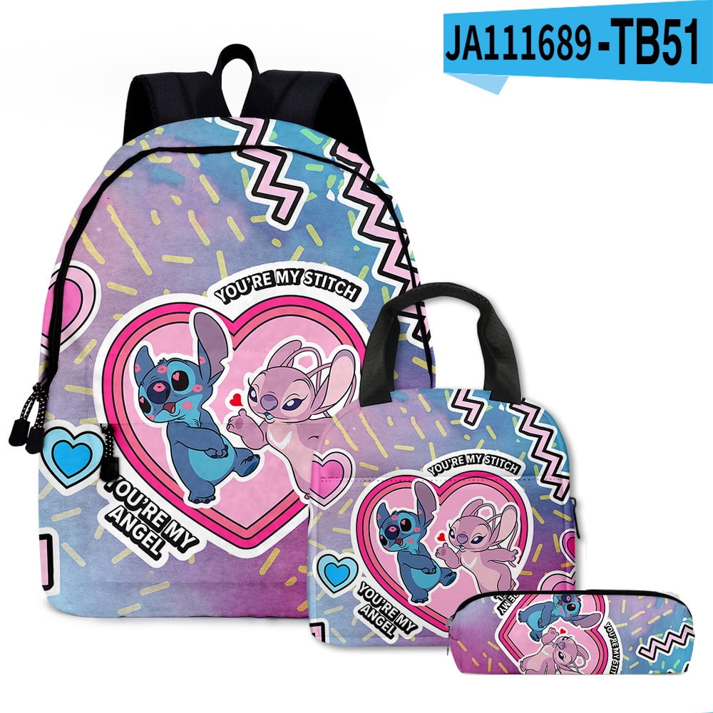 3D Printed Sti_tch 3-Piece Backpack Set - Cute Cartoon Backpack ...