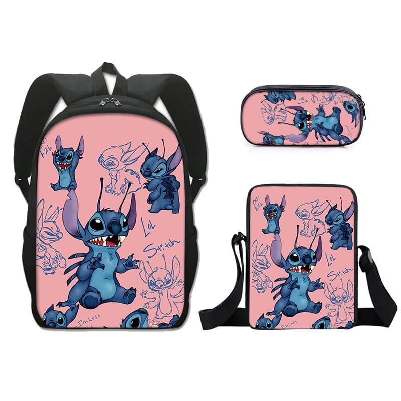 3D Printed Sti_tch 3-Piece Backpack Set - Cute Cartoon Backpack ...