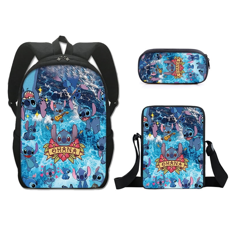 3D Printed Sti_tch 3-Piece Backpack Set - Cute Cartoon Backpack ...