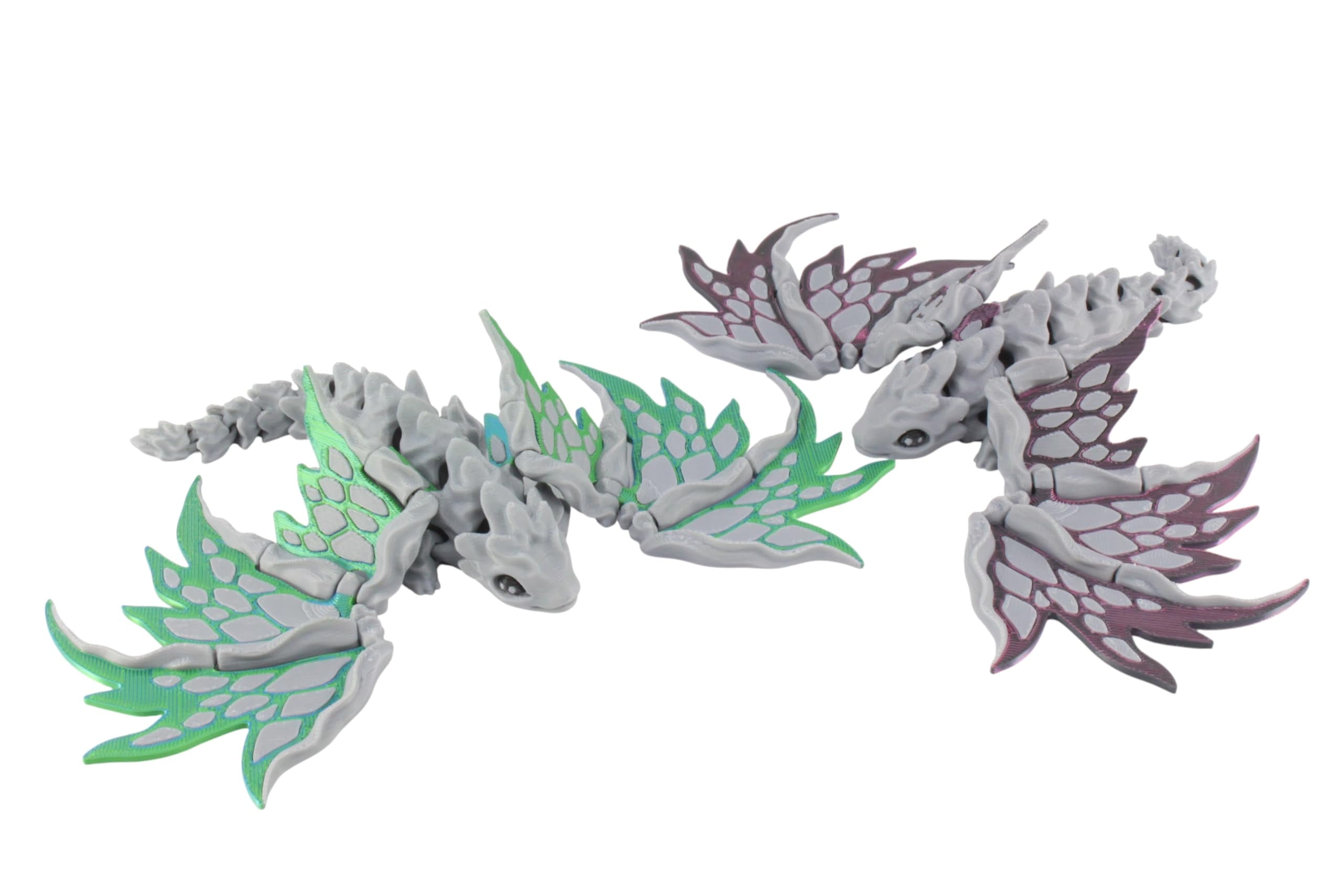 3D Printed Stone Dragon 2 Pack – Articulated Moveable Wings, Stone ...