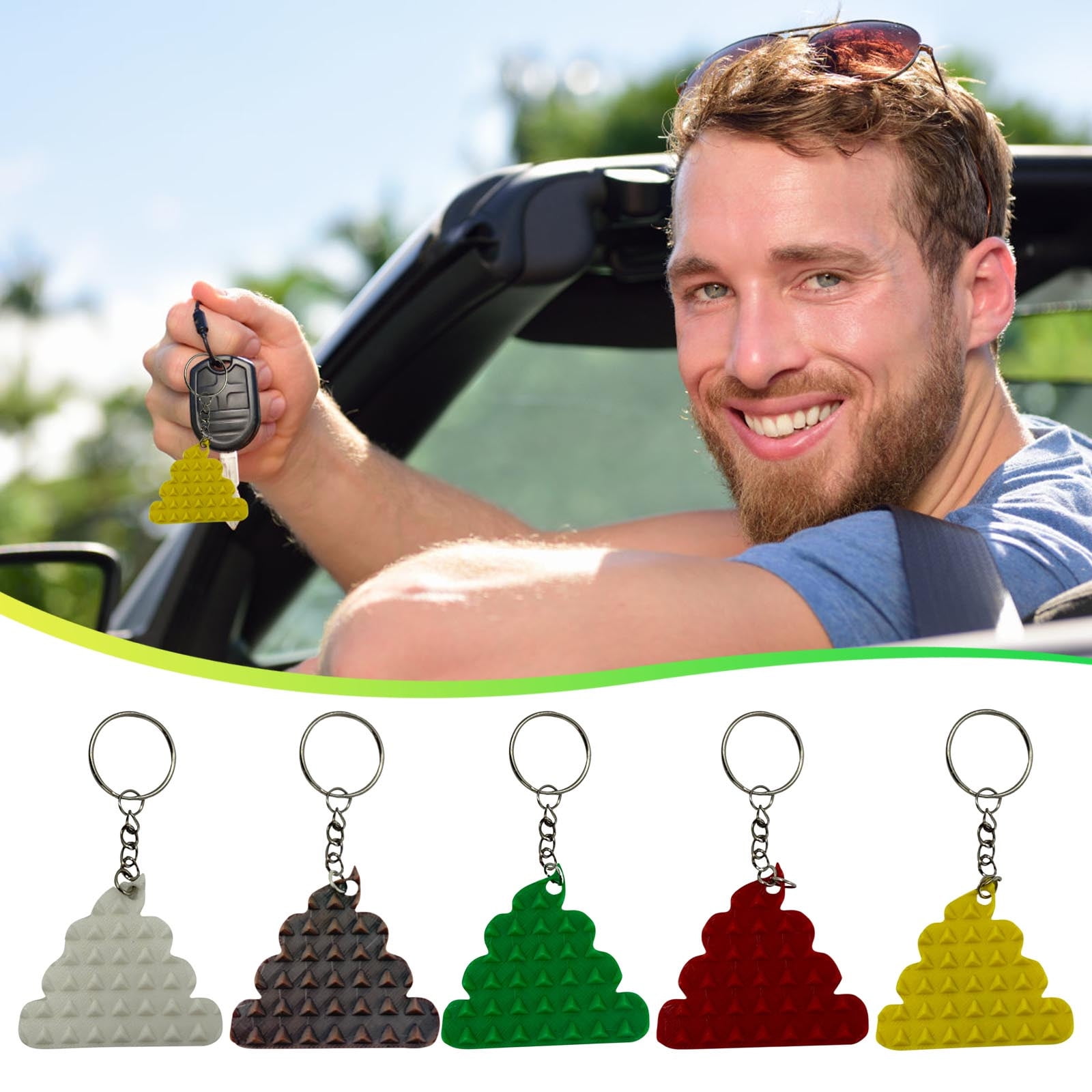 3D Printed Stress Relief Massage Keychain, Portable Fingertip Design ...