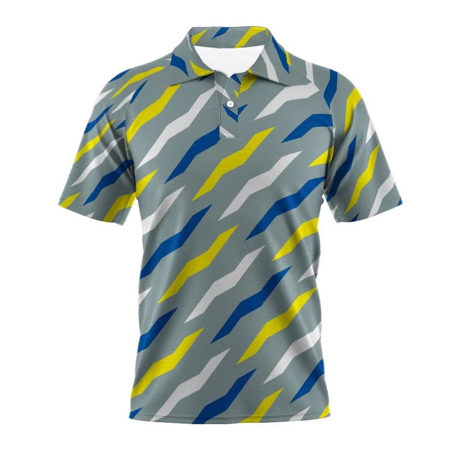 3D Printed Stripe Geometry Polo Shirt For Men Colorful Pattern TShirts ...