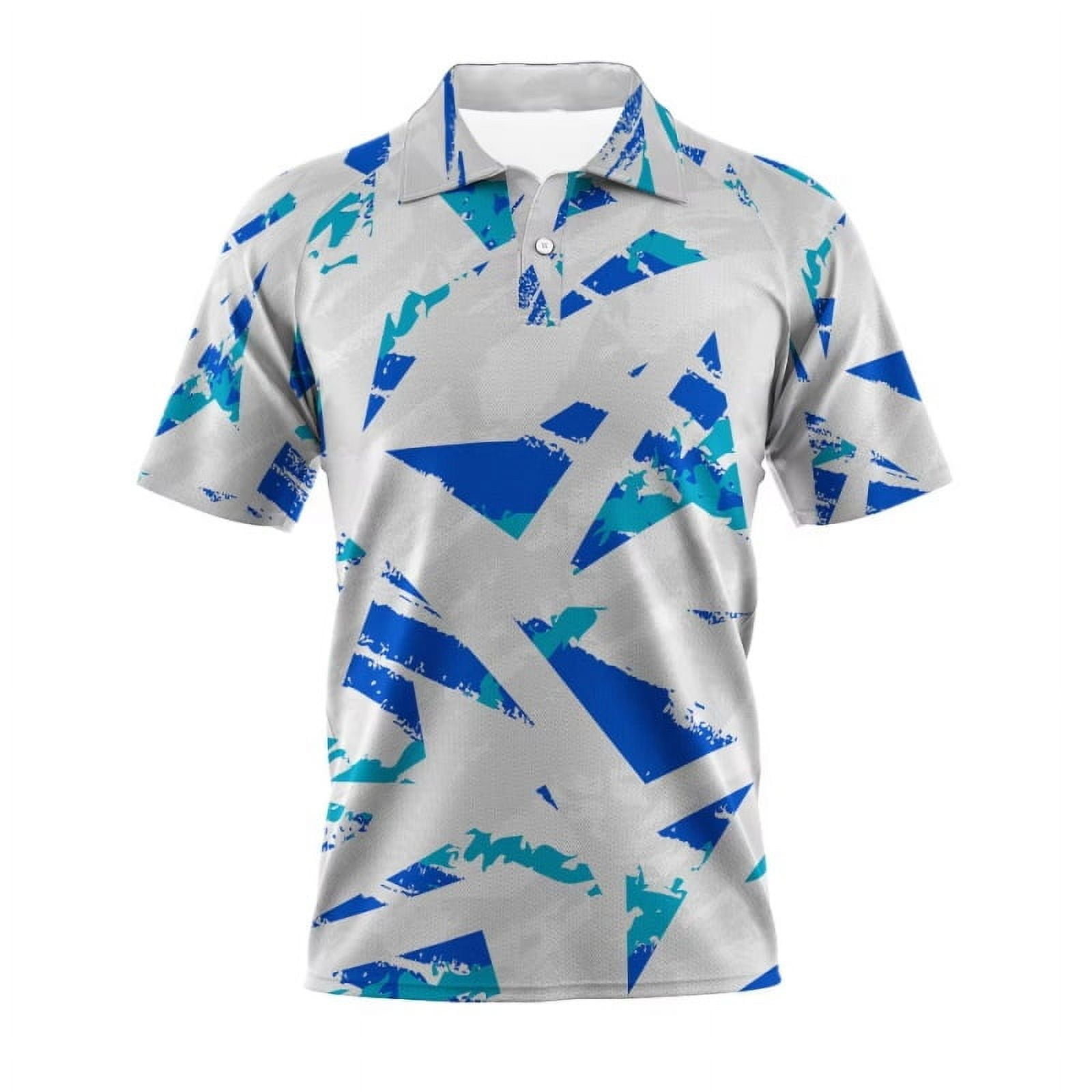 3D Printed Stripe Geometry Polo Shirt For Men Colorful Pattern TShirts ...