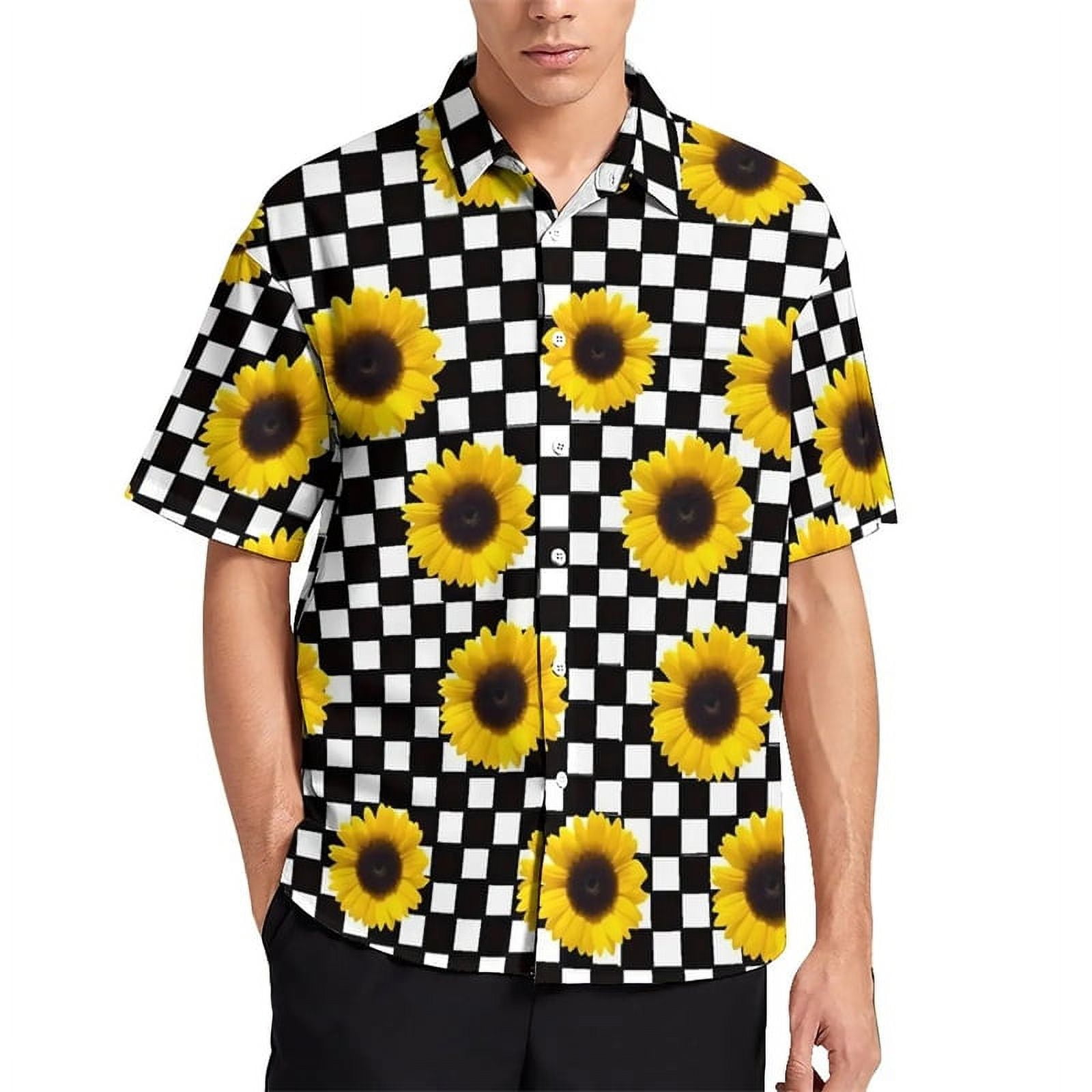 3D Printed Sunflower Plant Blouses Purple Flower Graphic Beach Shirts ...