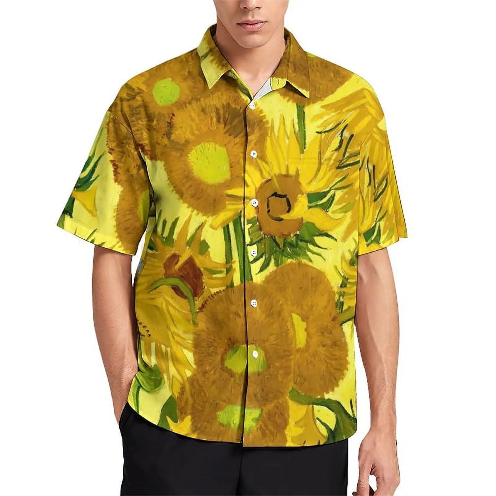 3D Printed Sunflower Plant Blouses Purple Flower Graphic Beach Shirts ...