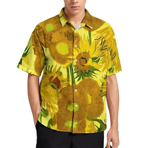 3D Printed Sunflower Plant Blouses Purple Flower Graphic Beach Shirts ...