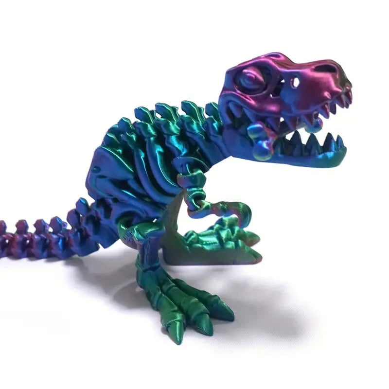 3D Printed T-Rex Action Figure, Multicolor Gradient Dinosaur Model Toys ...