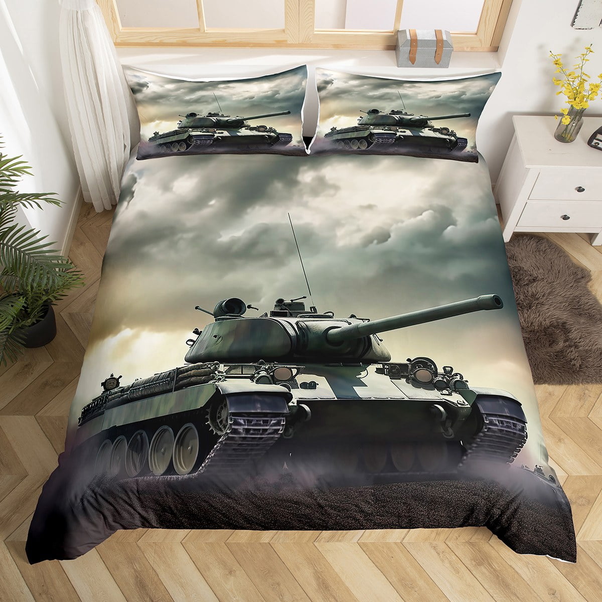 3D Printed Tank Comforter Cover Military Theme Tank Bedding Set for ...