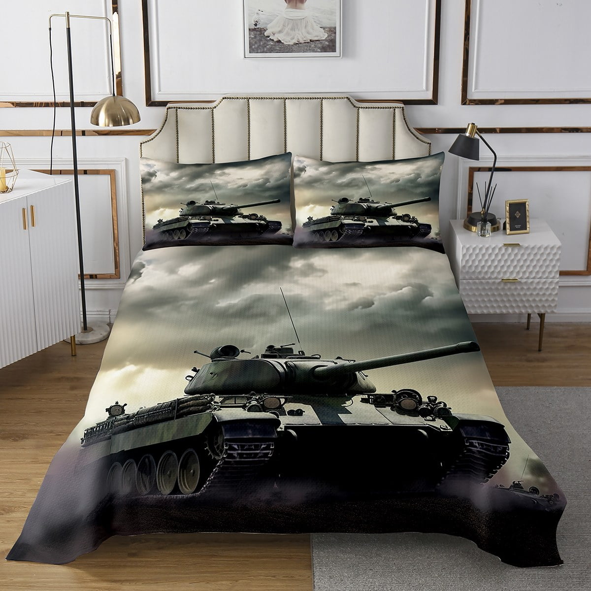3D Printed Tank Quilt Set Military Theme Tank Bed Set for Boys Adults ...
