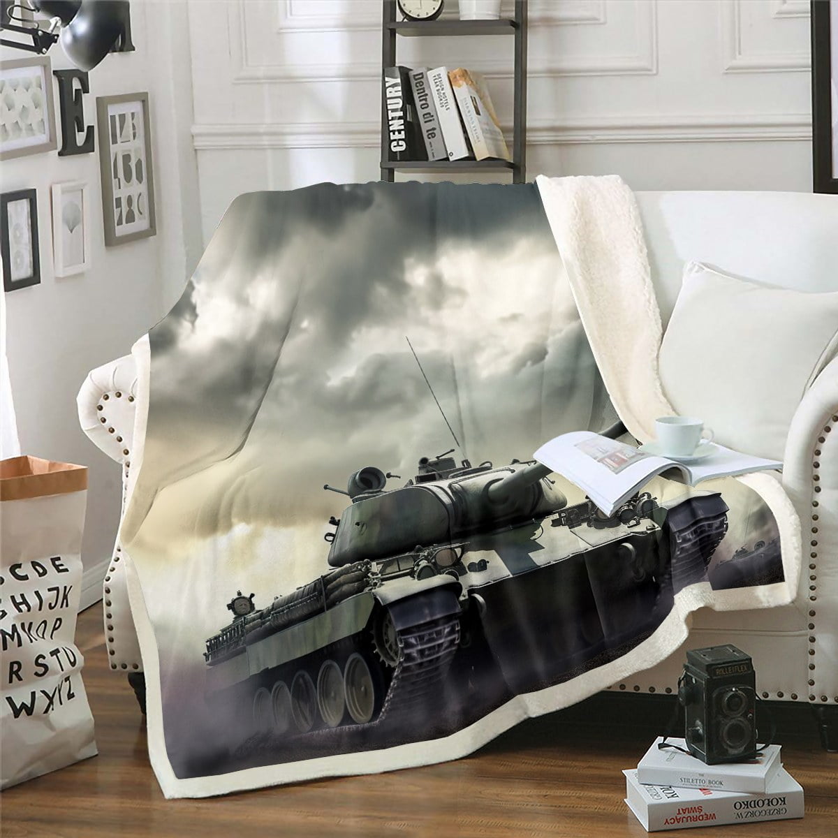 3D Printed Tank Throw Blanket Military Theme Tank Plush Bed Blanket ...