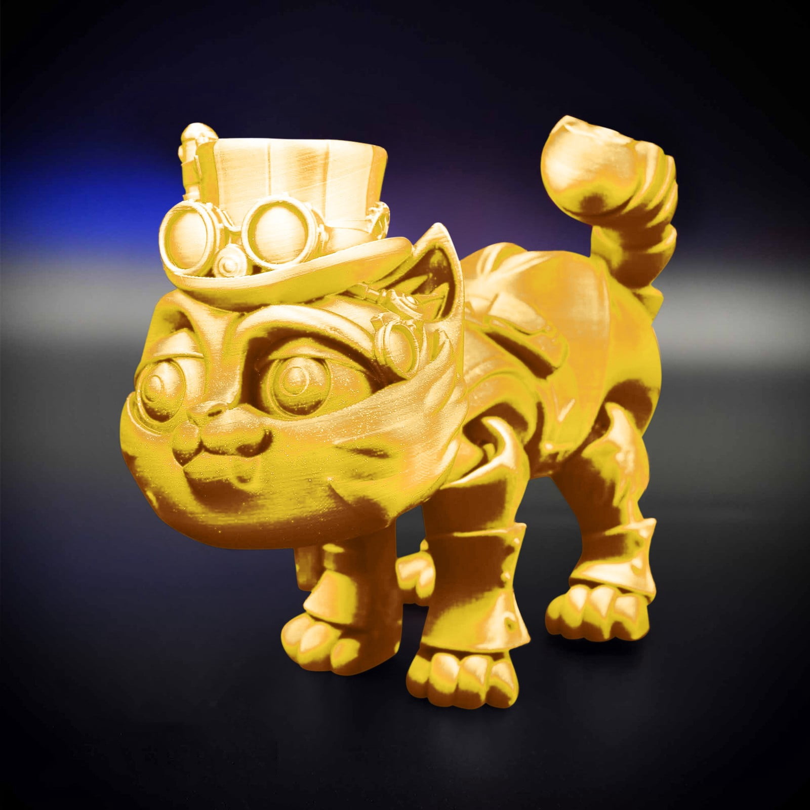 3D Printed Toy 3D Pin Art Sensory Toys 3D Printed Hat Wearing Cat toy ...