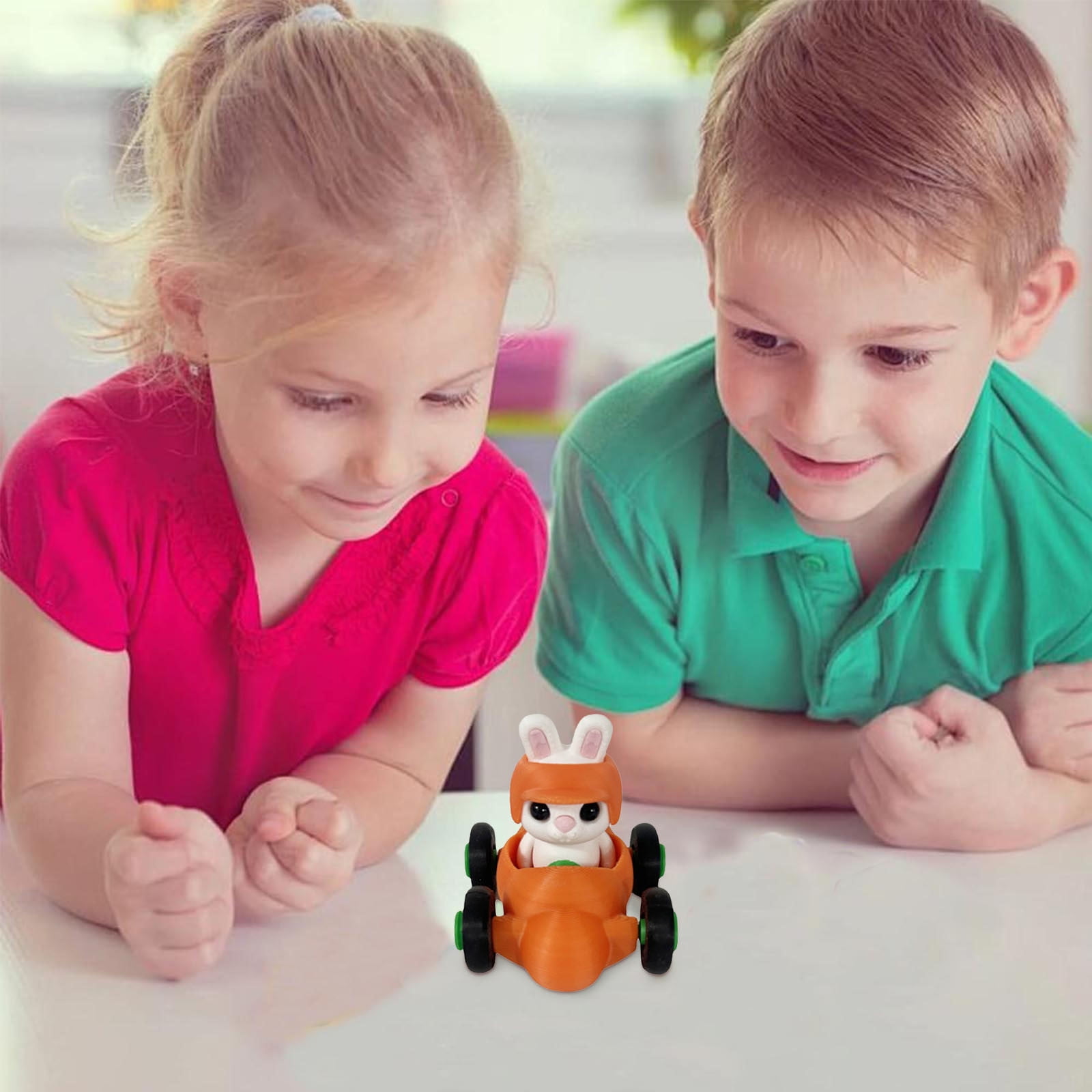 3D Printed Toy Bunny Rabbit Racing Car Rabbit Carrot Car Boys And Girls ...