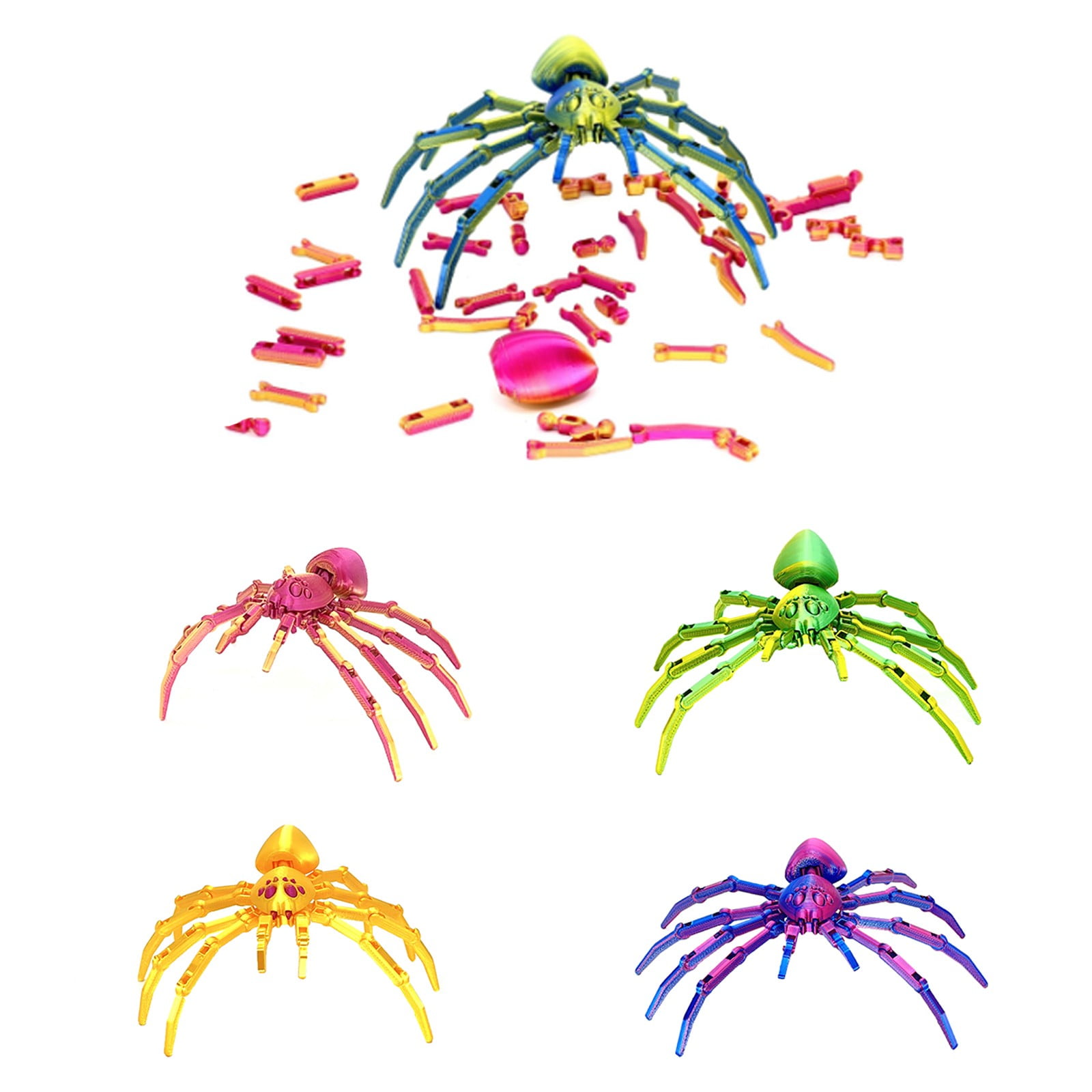 3D Printed Toys, 3D Animal Toys, 3D Printed Assembling Spider Movable ...