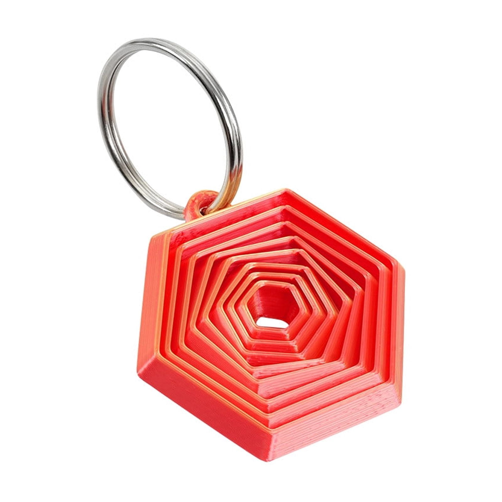3D Printed Toys, Hexagon Keychain, 3D Printed Stress Sensory Keychain ...