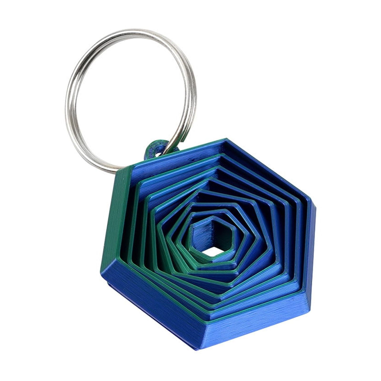 3D Printed Toys, Hexagon Keychain, 3D Printed Stress Sensory Keychain ...