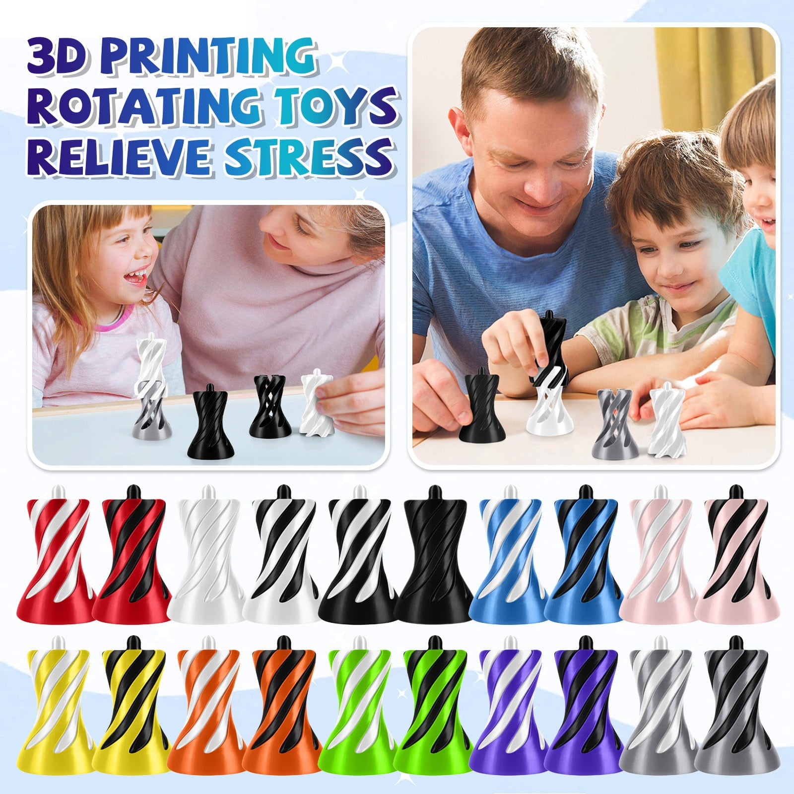 3D Printed Toys, Impossible Cylinder, Spiral Cylinder Fidget Toy ...