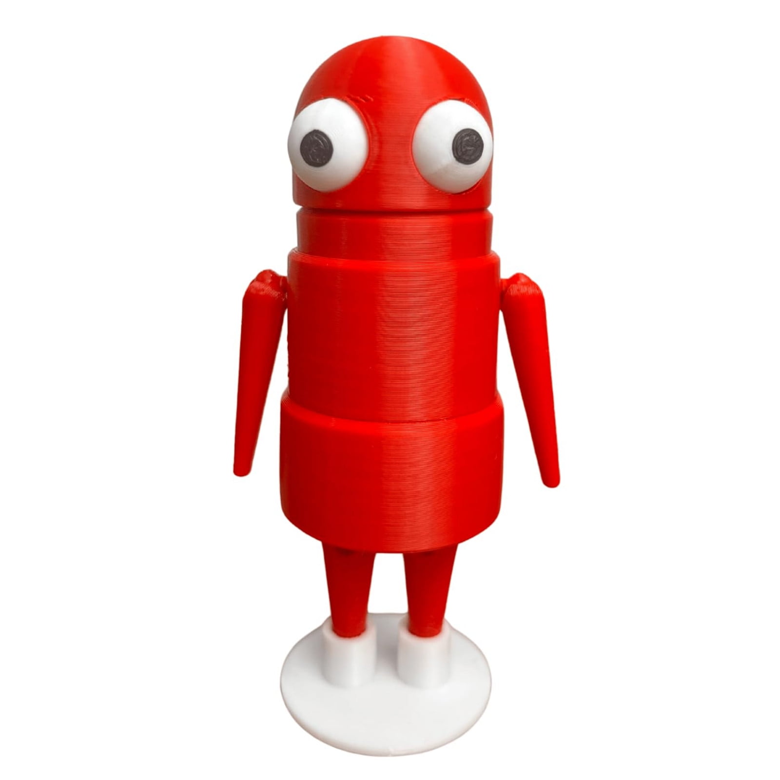 3D Printed Toys,Red Robot Figurine Toy with Googly Eyes, Cute 3D ...