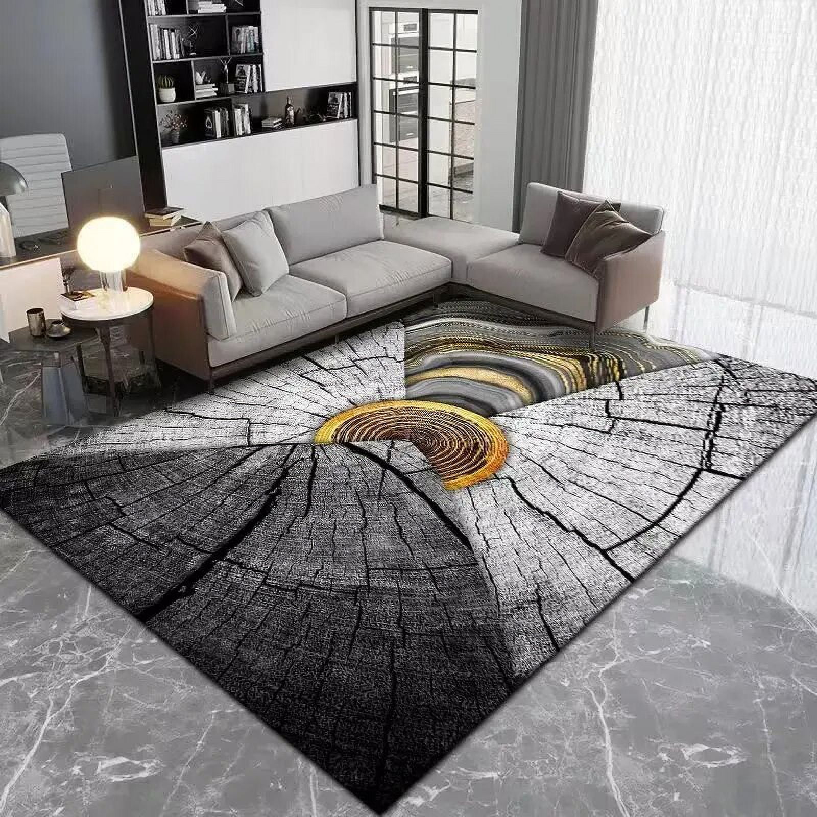 3D Printed Tree Stump Texture Carpet Large Area Rugs for Household ...