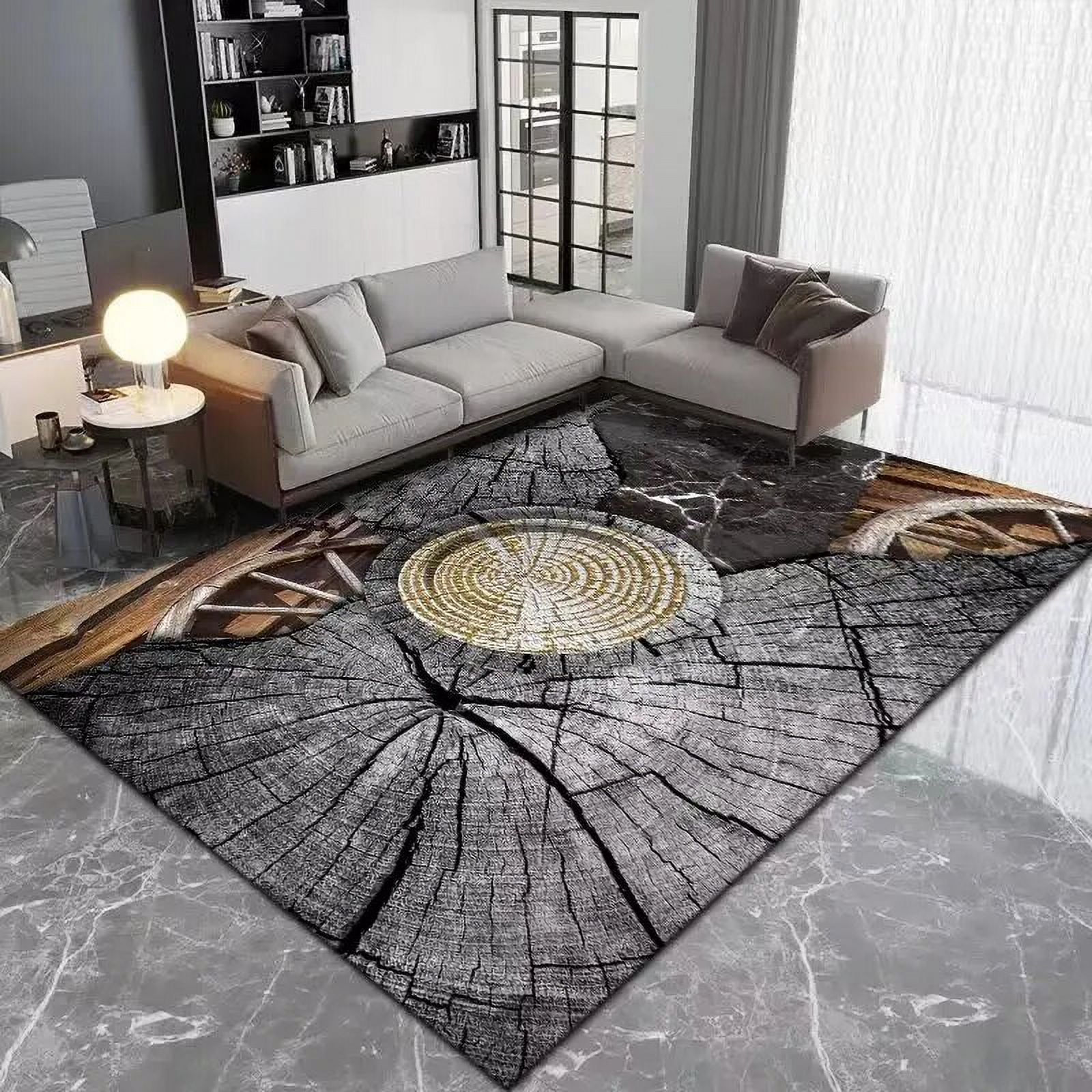 3D Printed Tree Stump Texture Carpet Large Area Rugs for Household ...