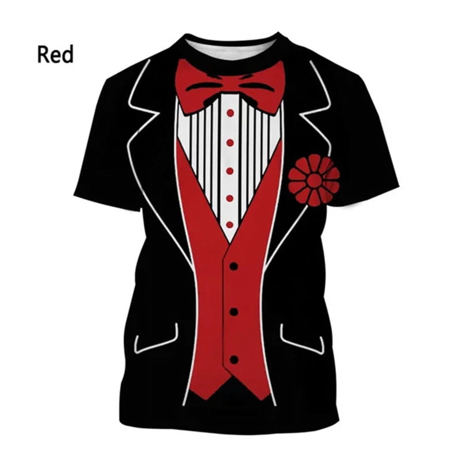 3D Printed Tuxedo T-shirt Vintage Bow Tie Suit Men's Summer Casual ...