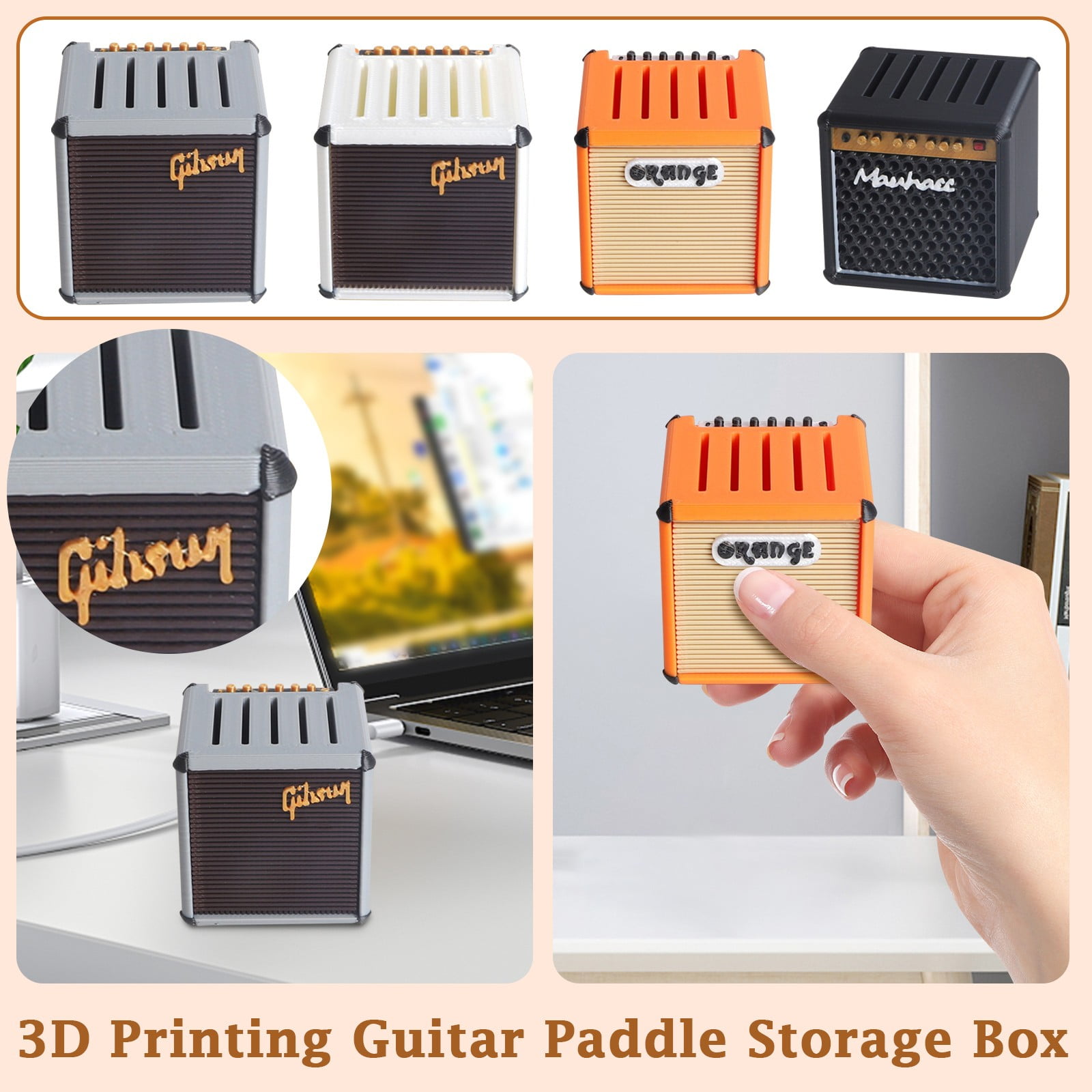 3D Printed Ukulele Guitar Pick Storage Box Accessories Simulation ...