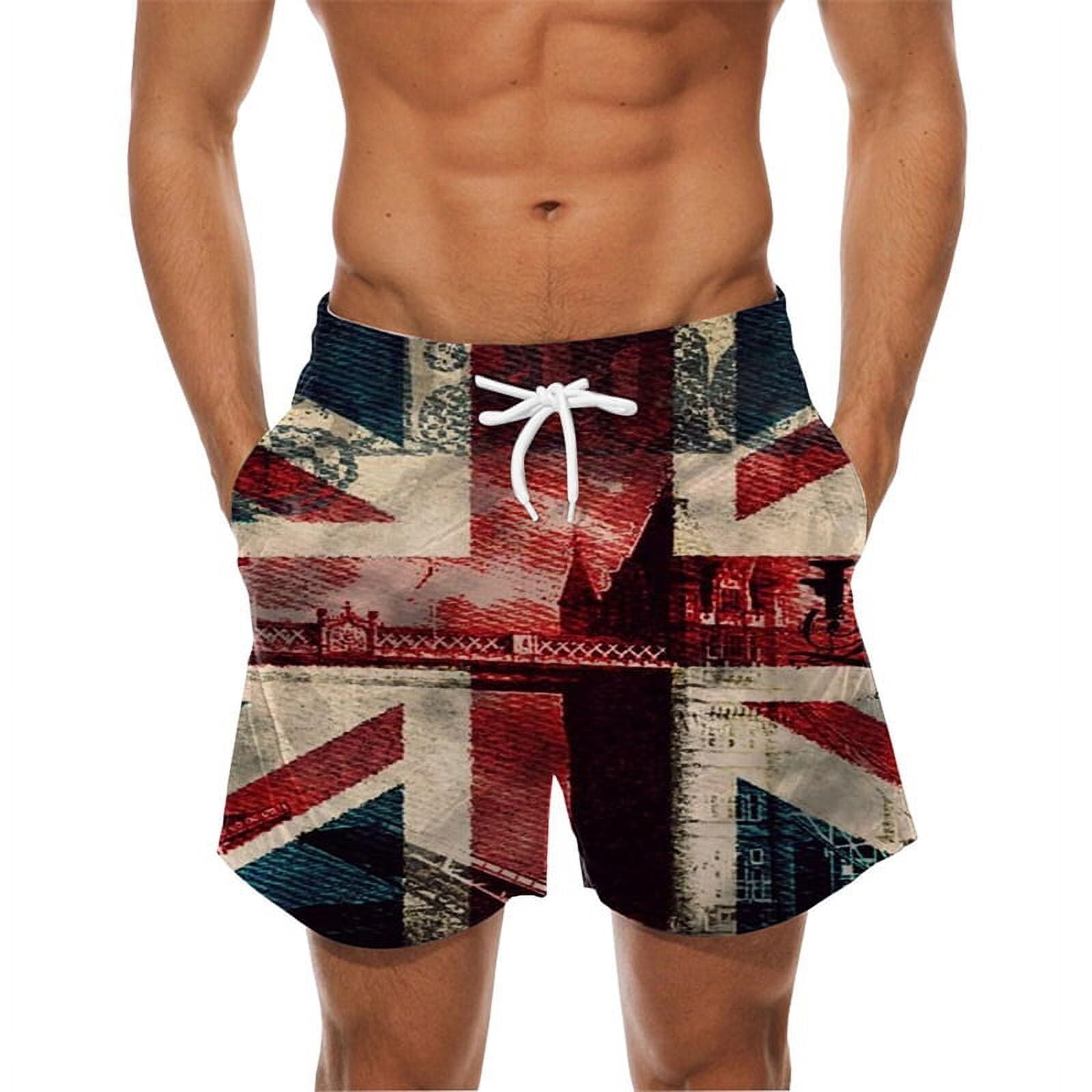 3D Printed Union Flag Pattern Board Shorts For Men Outdoor Quick Dry ...