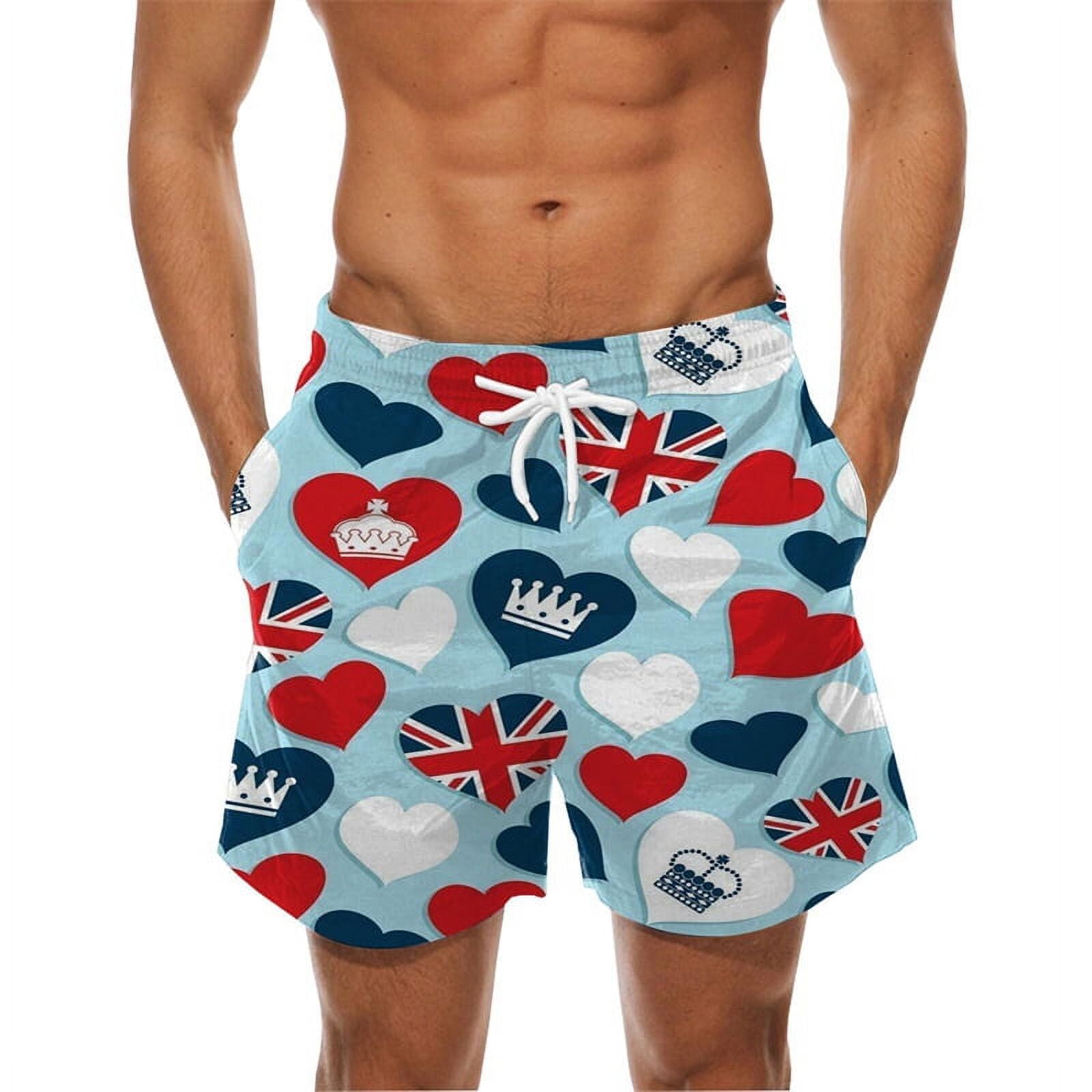 3D Printed Union Flag Pattern Board Shorts For Men Outdoor Quick Dry ...