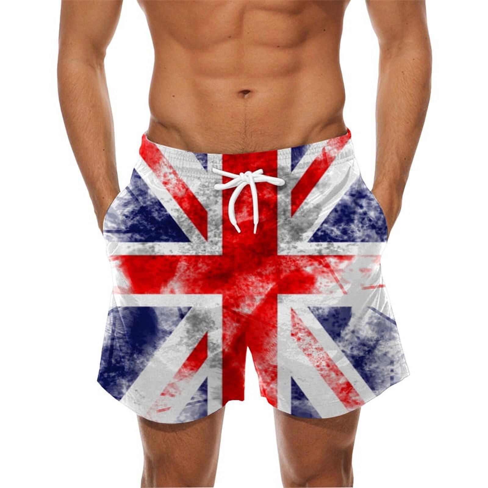 3D Printed Union Flag Pattern Board Shorts For Men Outdoor Quick Dry ...
