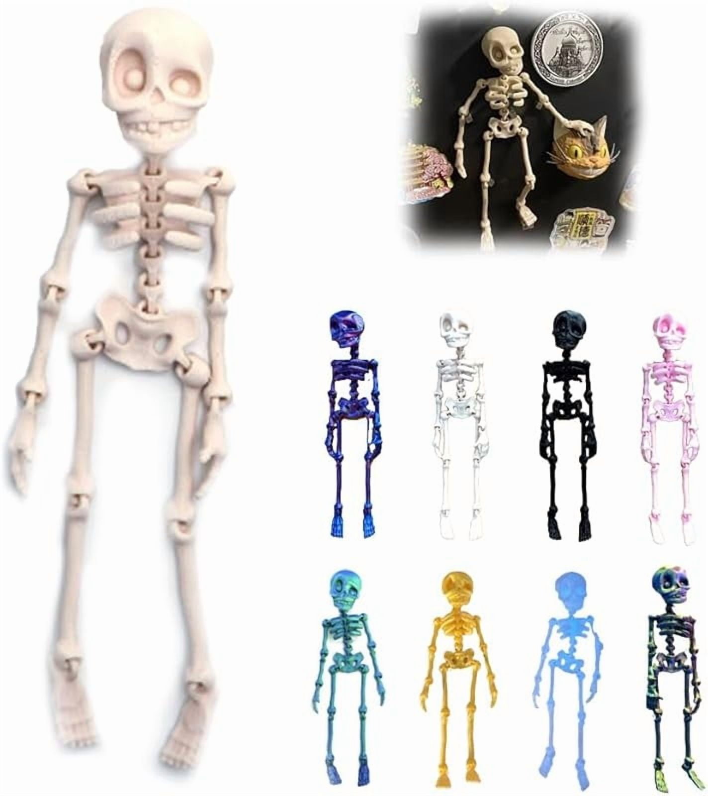3D Printed Vintage Skeleton Magnetic Figurine,Posable Multi-Color Human ...