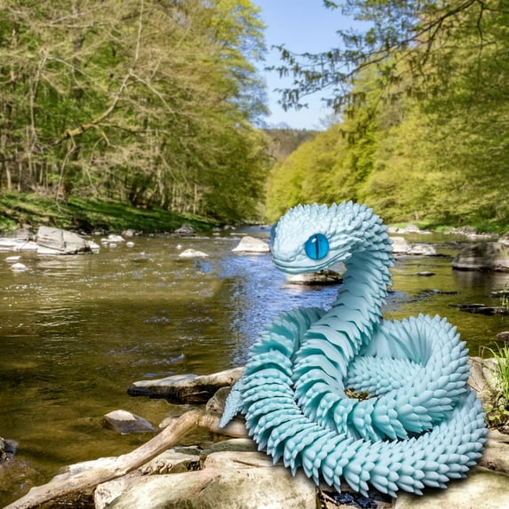 3D Printed Viper Toy, Blue Color, 30Cm (Approx. 12 Inch) Length ...