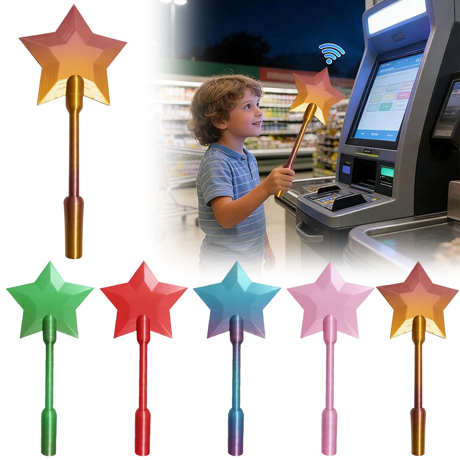 3D Printed Wand Tap to Pay, Tap to Pay Wand,Star Magic Wand Contactless ...