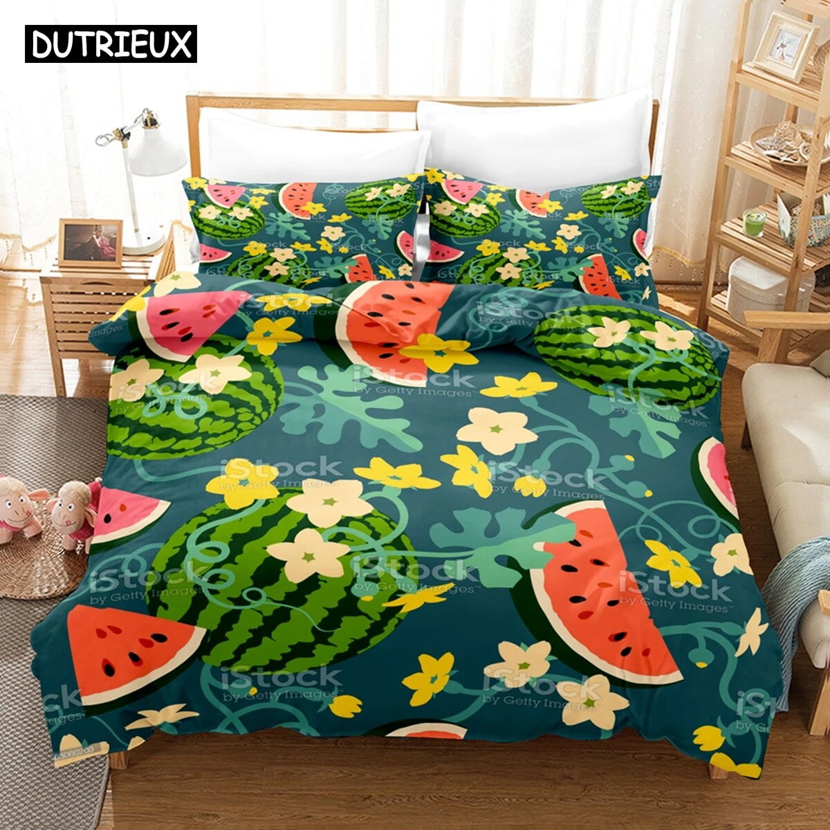 3D Printed Watermelon Parrot Owl Art Design Bedding Set Down Quilt ...