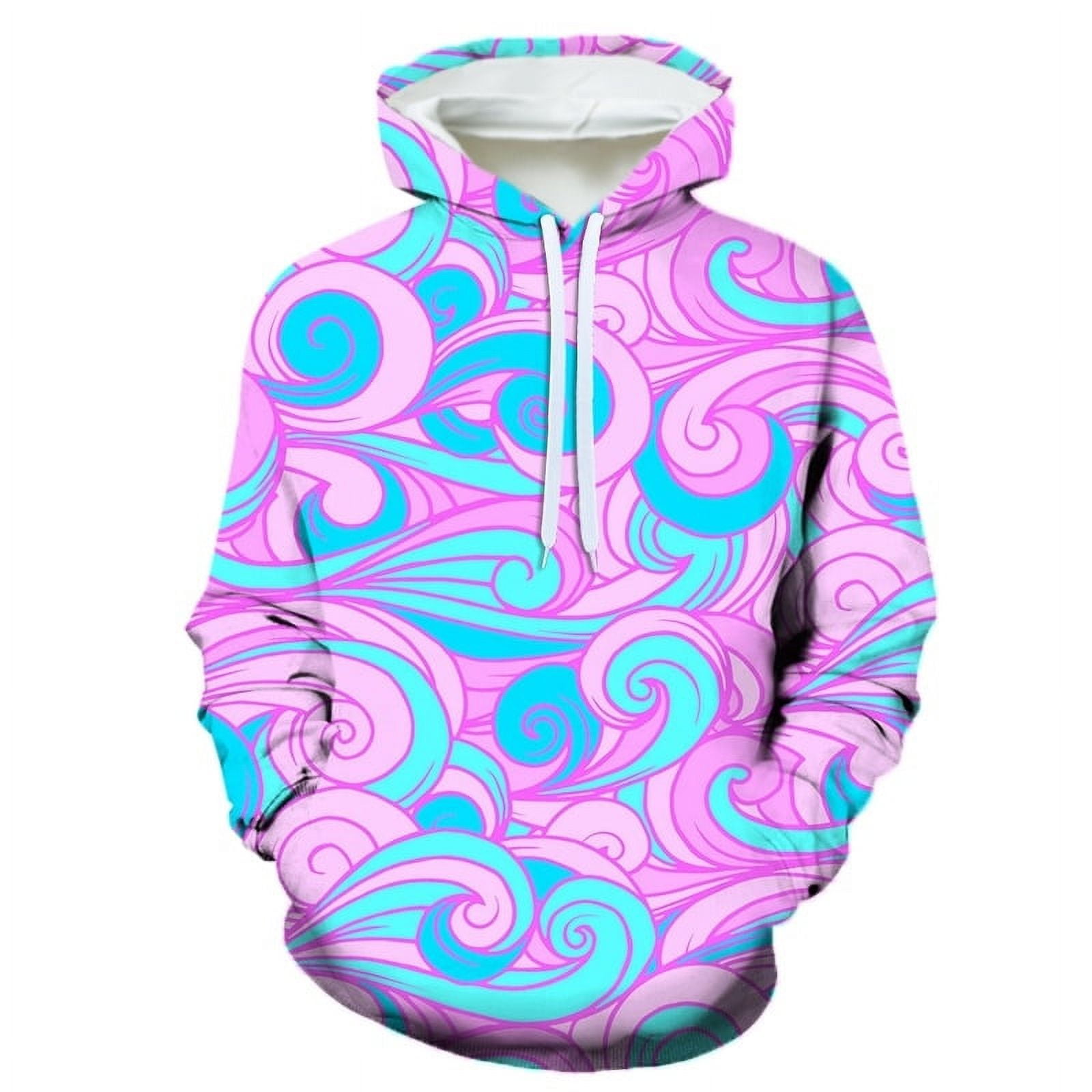 3D Printed Wave Pattern Hoodie Men Long-sleeved Sweatshirt Cool ...